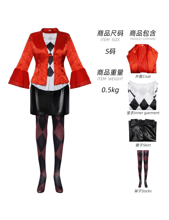 Halloween Clown Girl Costume - Harley Quinn Cosplay Outfit ( free ...