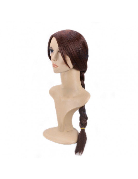 Tomb Raider Lara Croft Brown Long Braided Hair Cosplay Wig ( free ...