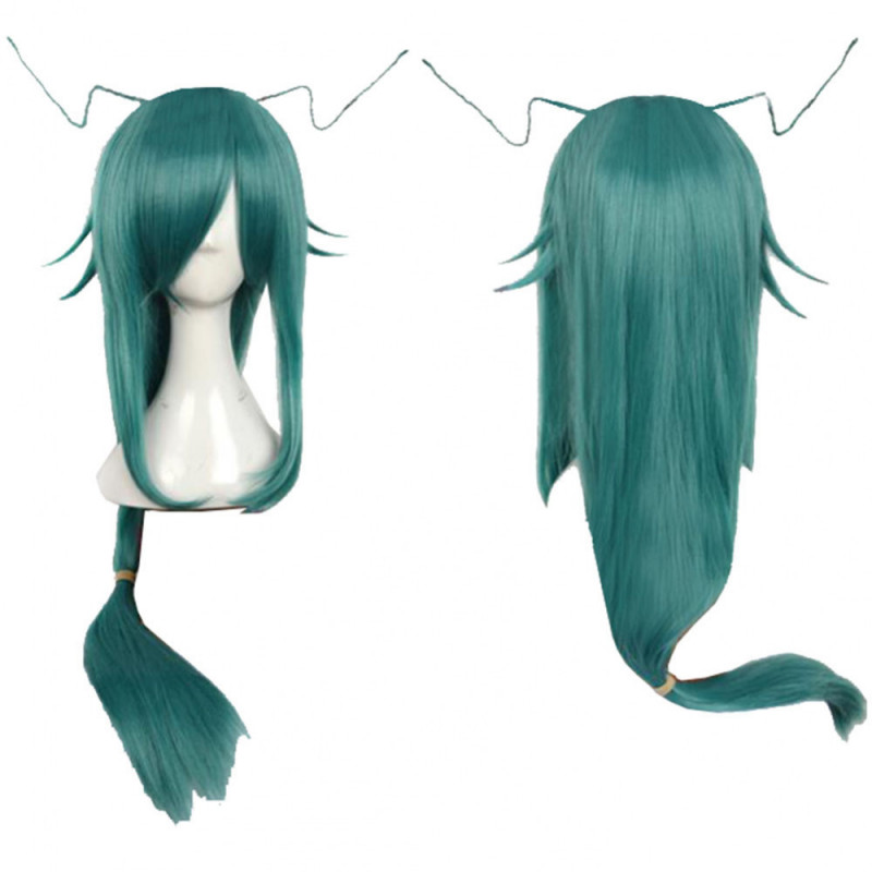 Fairy Tail Freed Justine Cosplay Long Green Prestyled Wig ( free ...