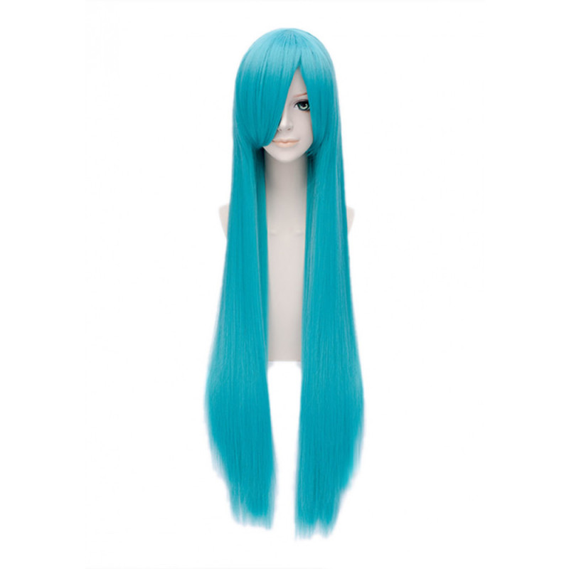 Bisca Mulan Long Straight Blue Cosplay Wig Fairy Tail Anime Styled Wig ...