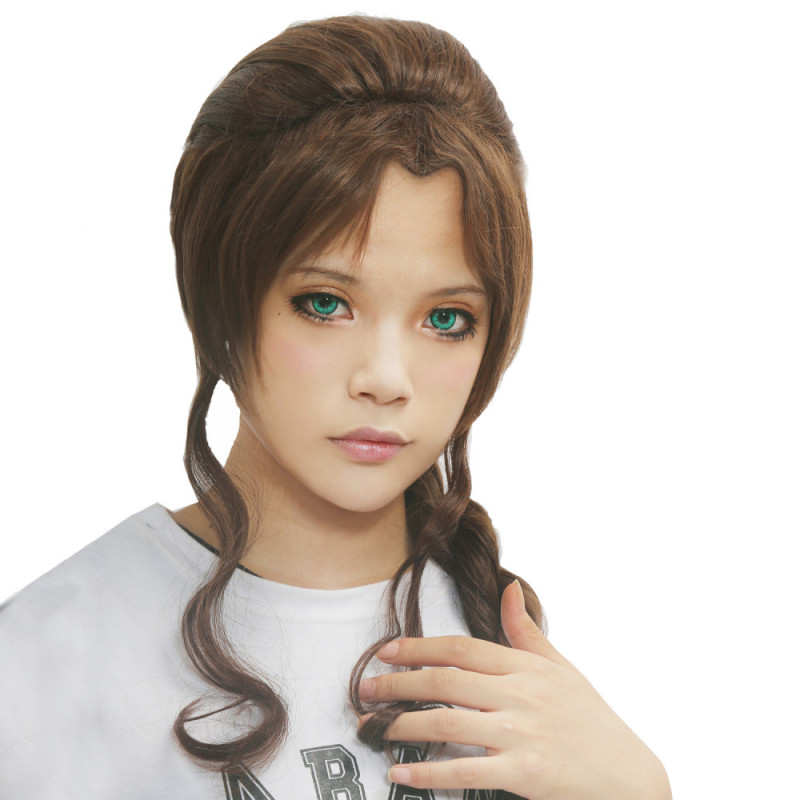 Final Fantasy Aerith Gainsborough Cosplay Hair Wig Thick Braids Wig ...