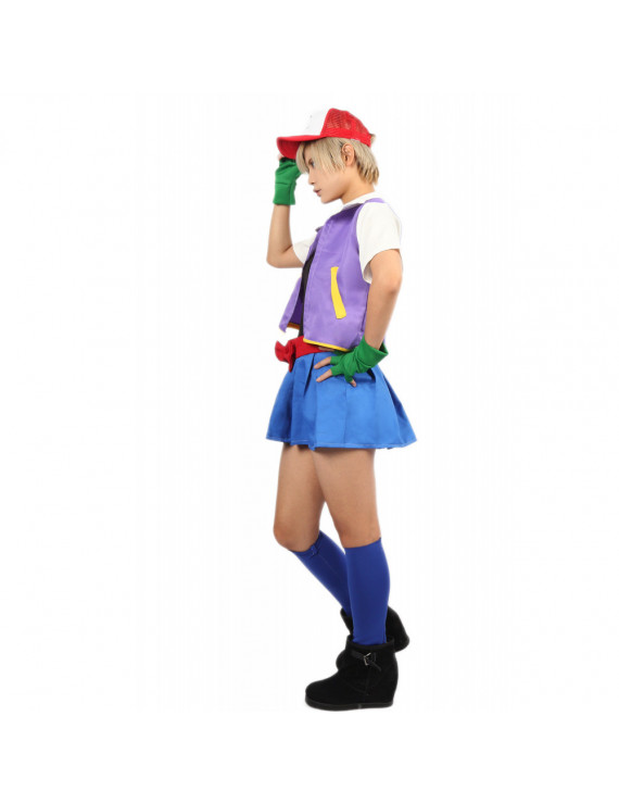 The Hot Lady Ash Ketchum Full Set Outfits Pokemon Cosplay Costume for ...