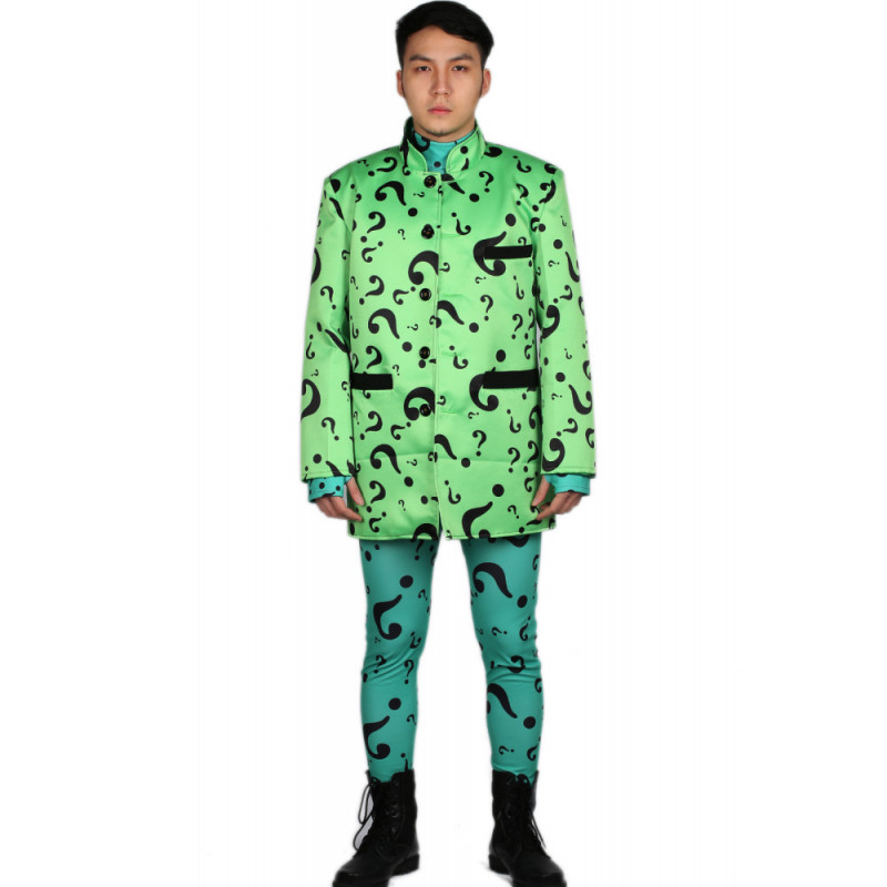 DC Comics Riddler Costume Coat with Full Bodysuit Batman Riddler ...