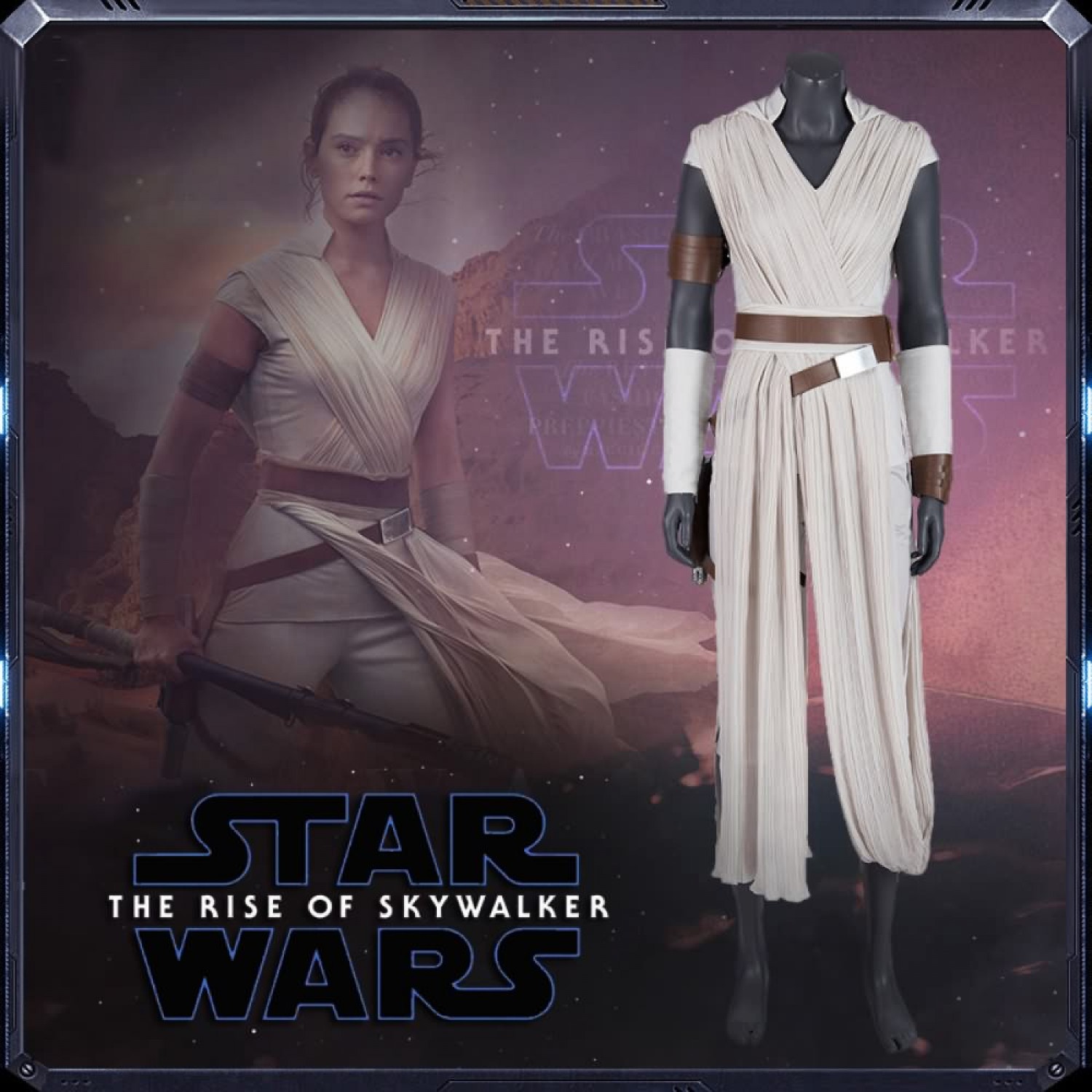 Star Wars The Rise of Skywalker Rey Cosplay Costume ( free shipping ...