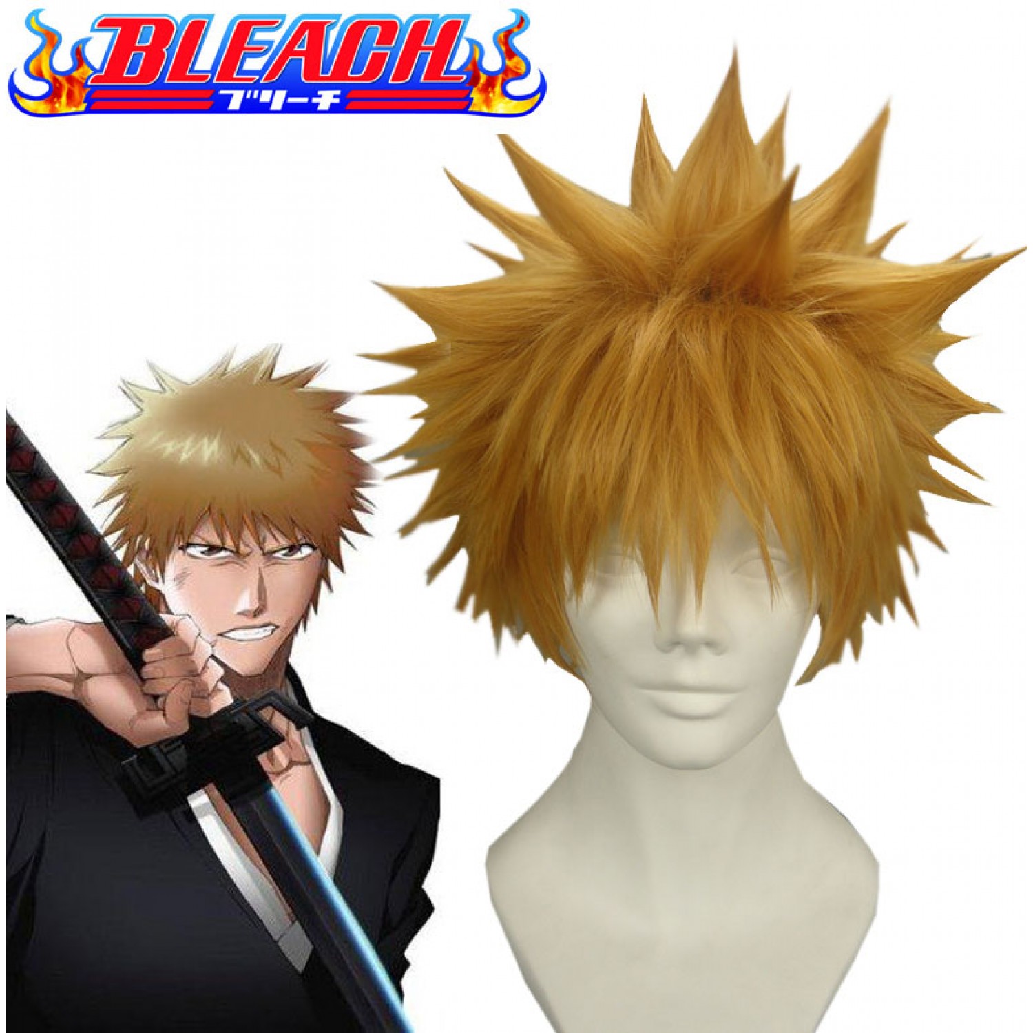 Bleach Kurosaki Ichigo Cosplay Wigs Heat Resistant Fiber Party Wig ...