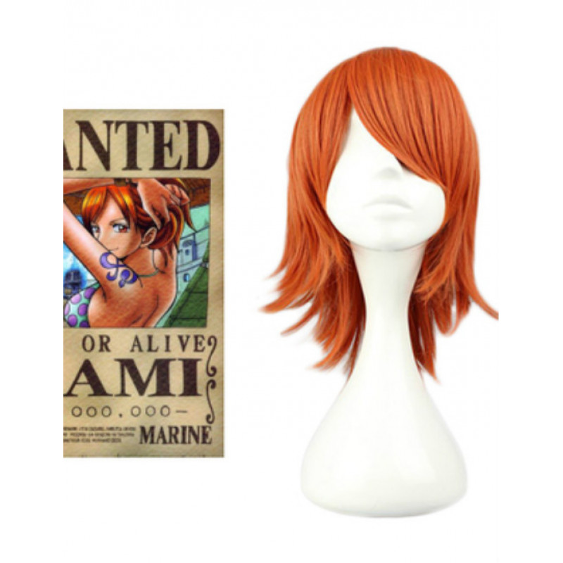 One Piece Nami Short Orange Heat Resistant Fiber Cosplay Wig ( free ...