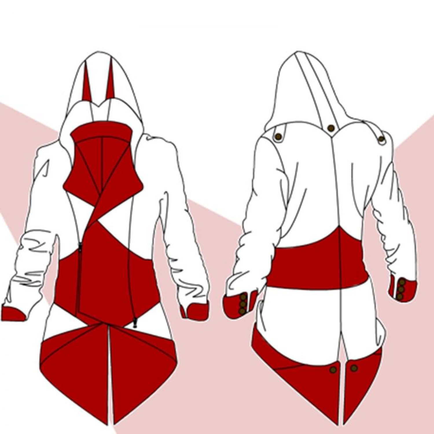 Assassin's Creed Assassin White and Red Cosplay Costumes ( free ...