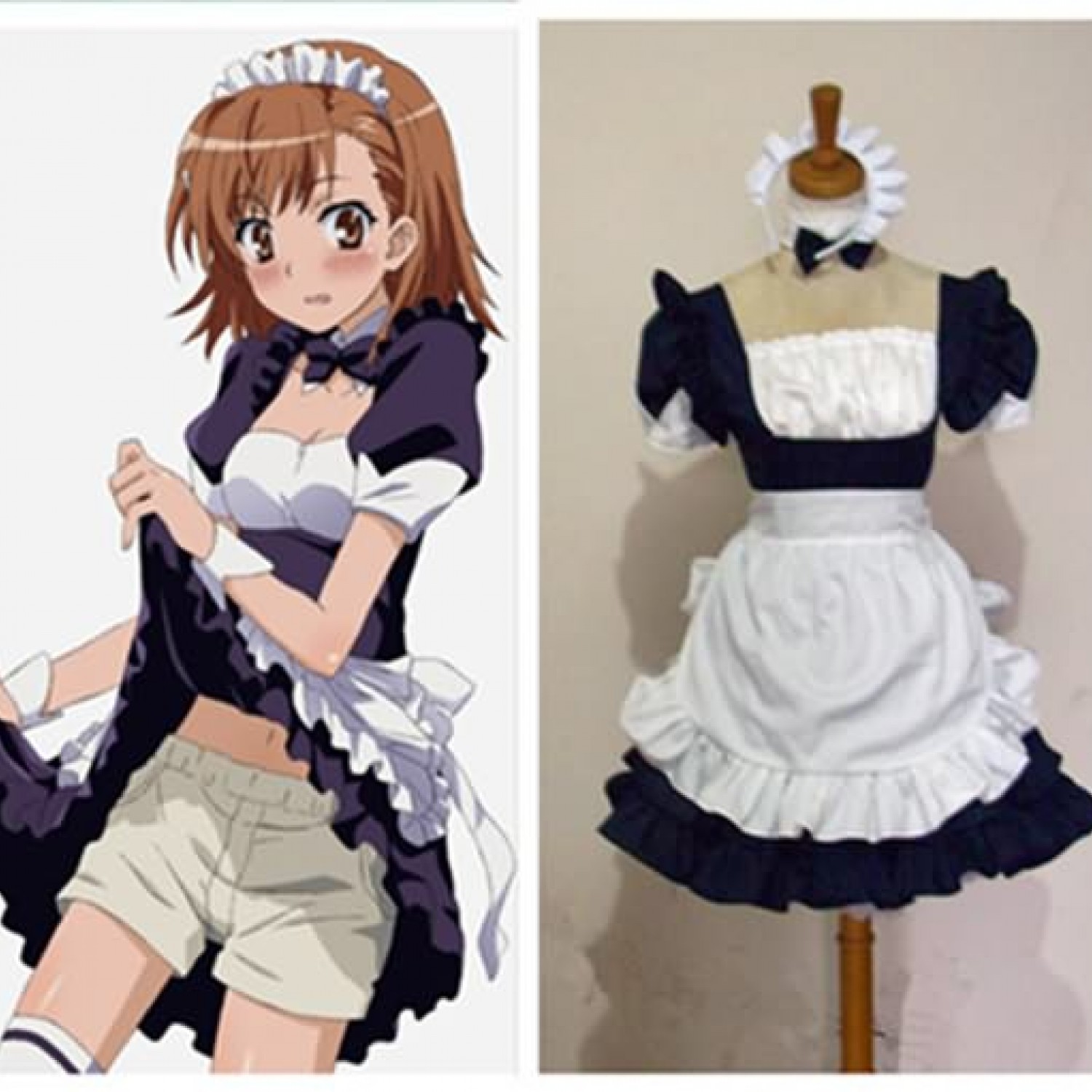 A Certain Magical Index Misaka Mikoto Maid Cosplay Costumes ( free ...