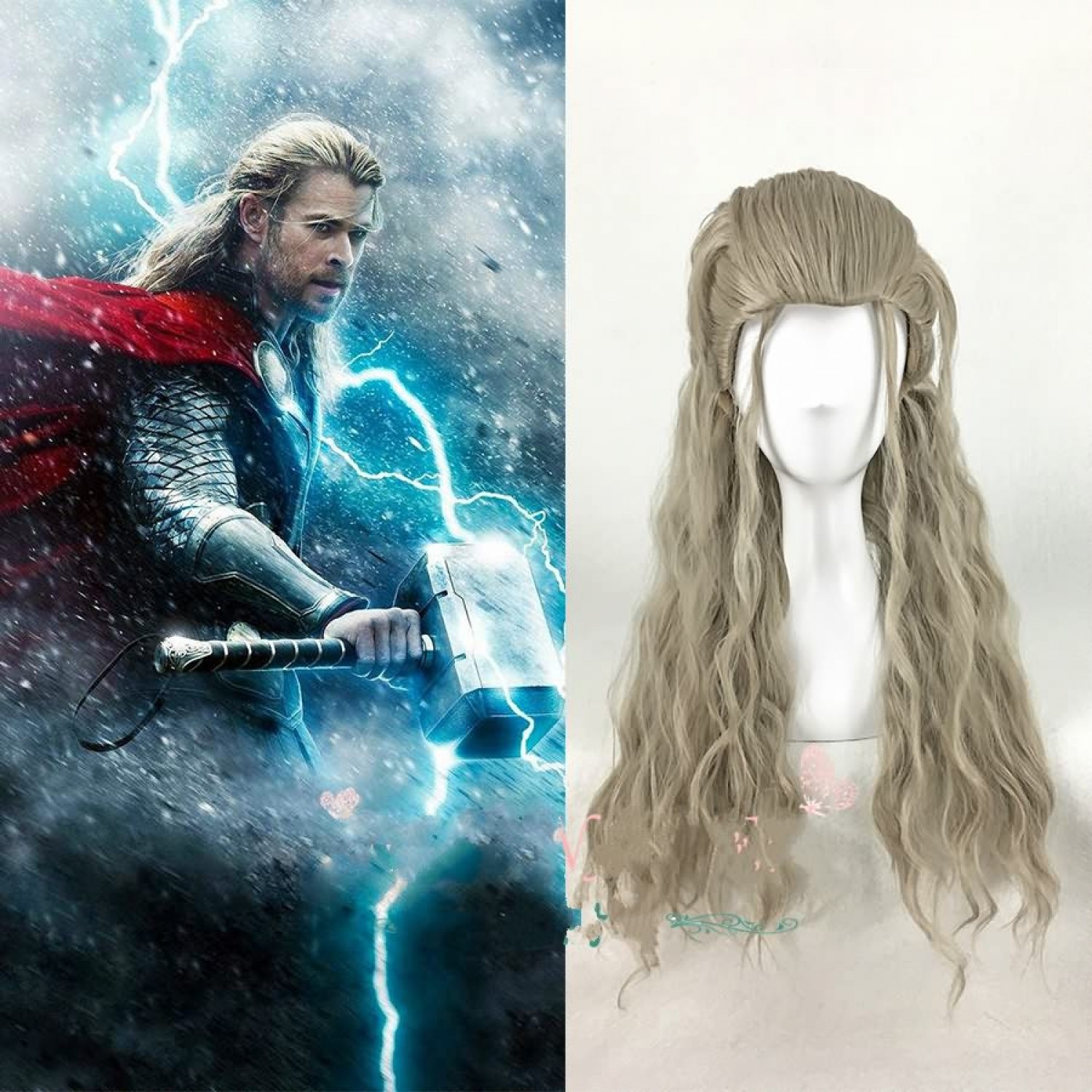 Marvel's The Avengers Thor Gray Long Curly Cosplay Wig ( free shipping ...