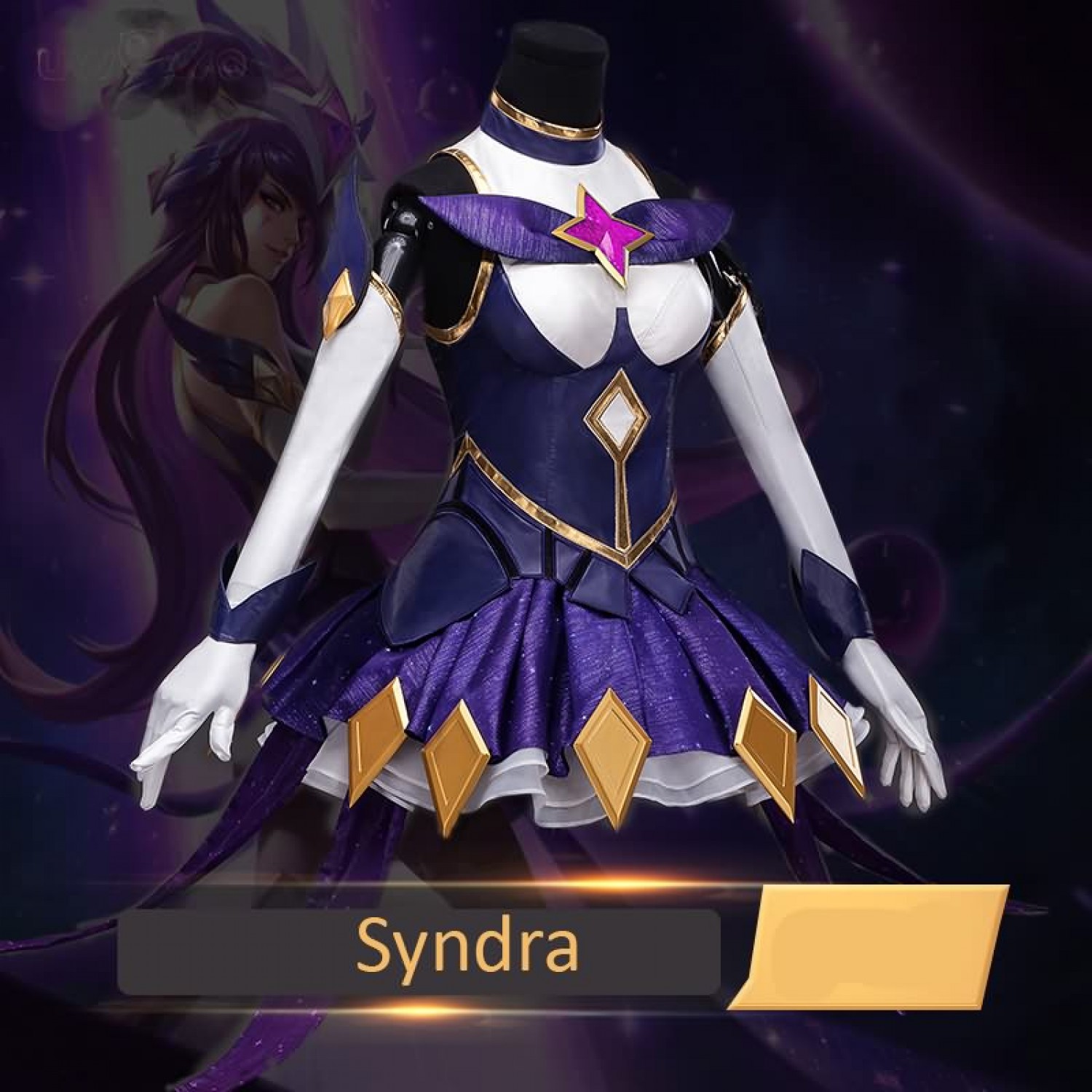 League of Legends LOL Star Guardian Syndra Game Women Cosplay Costume ...