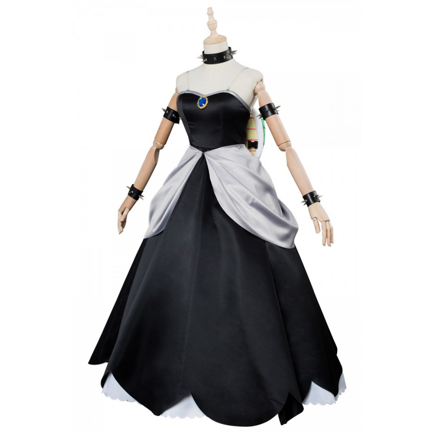 Super Mario Bros Bowsette Princess Bowser Black Dress Cosplay Costume ...