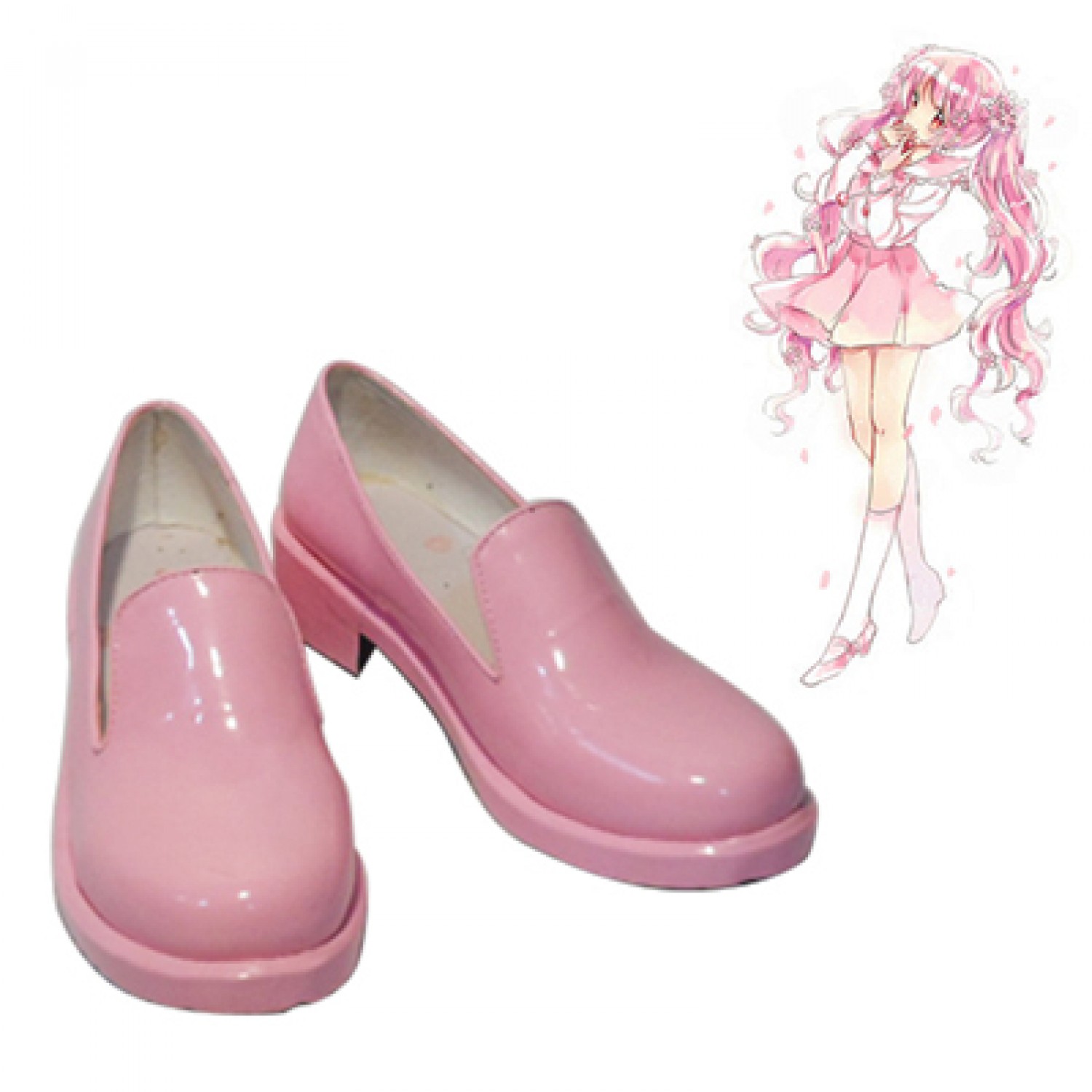 Vocaloid Sakura Miku Pink Leather Cosplay Shoes ( free shipping ) - $38.99