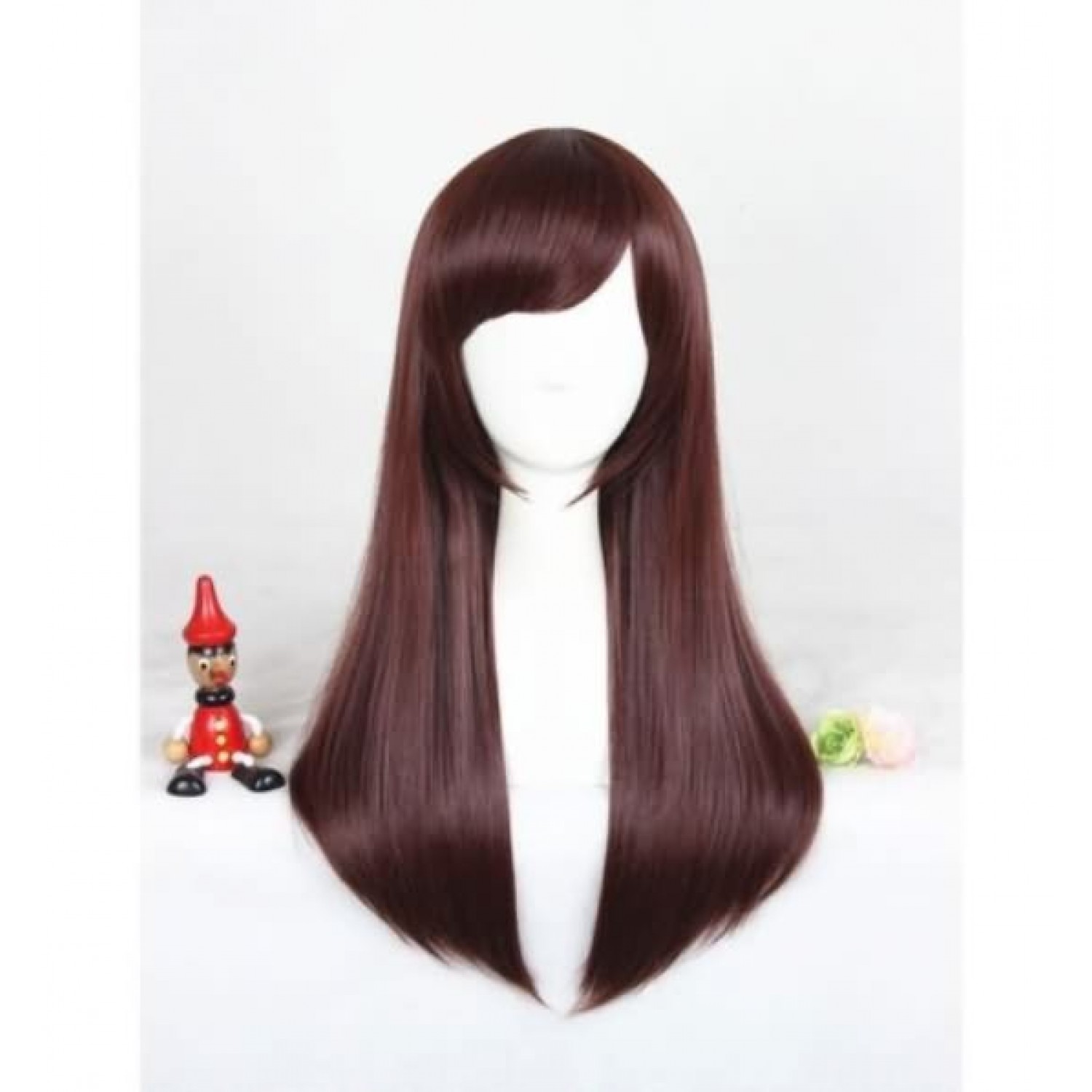 Overwatch DVA Long Brown Maroon Mid Length Cosplay Wig ( free shipping ...