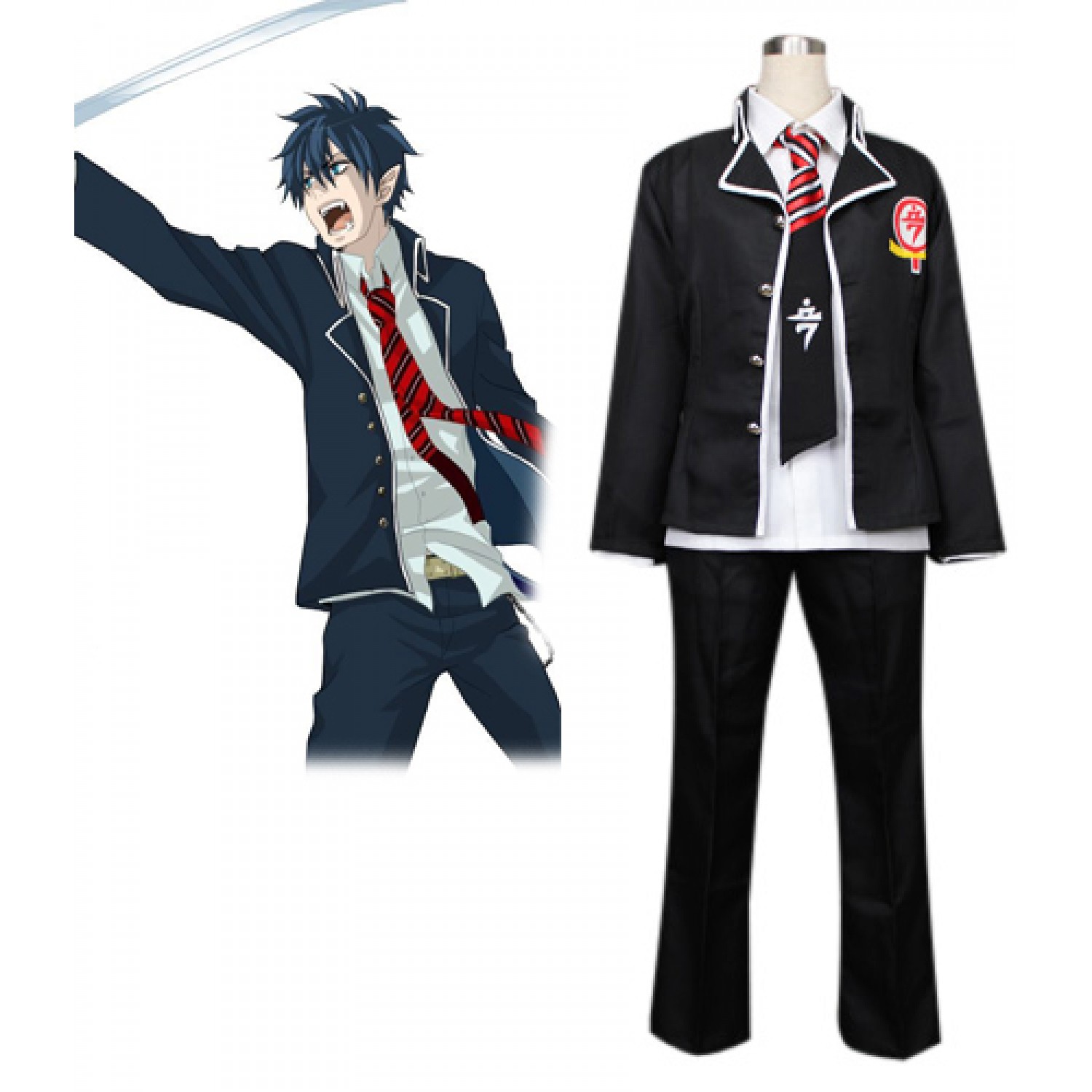 Blue Exorcist Rin Okumura Long Sleeve School Uniforms Cosplay Customes ...