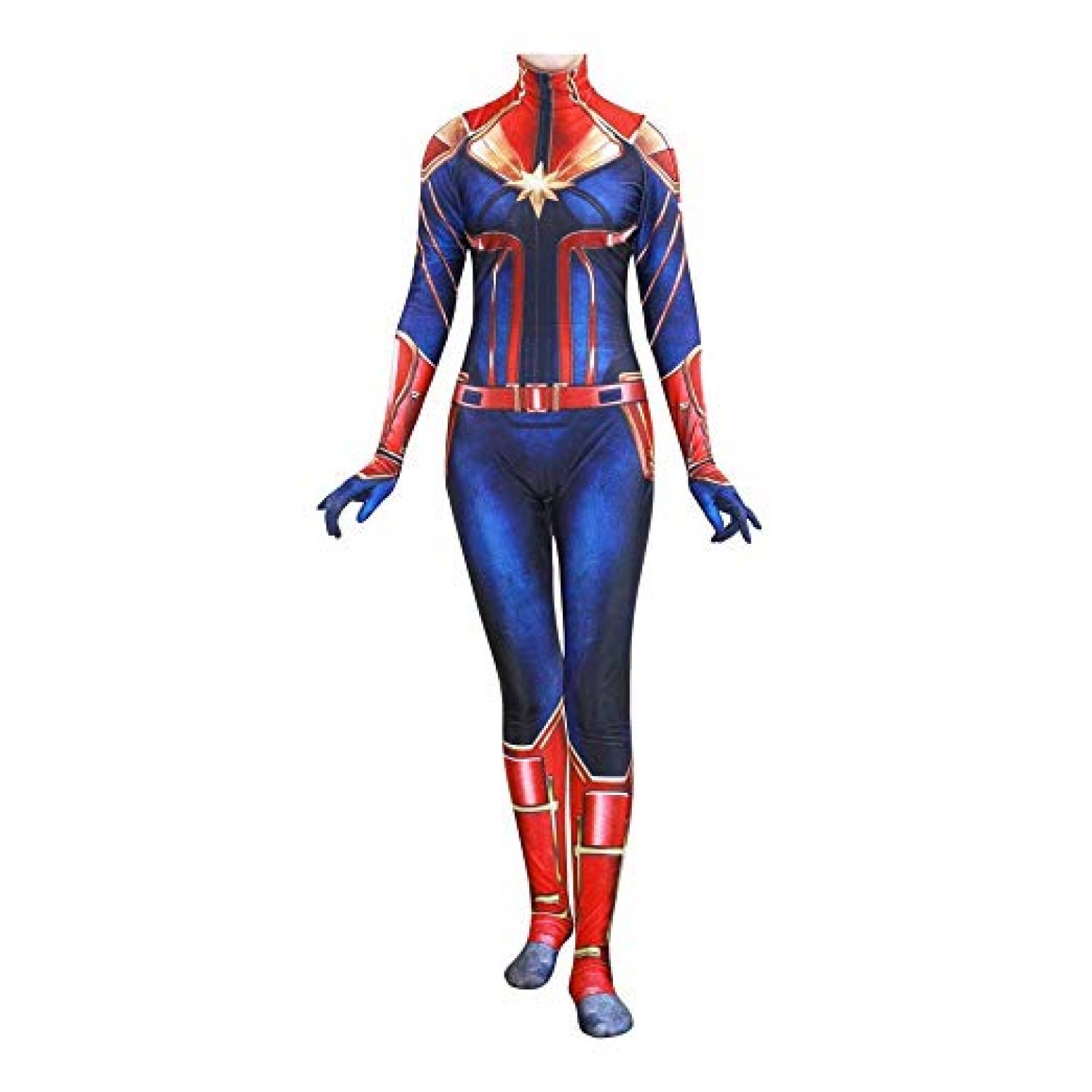 Avengers Infinity War Captain Marvel Ms.Marvel Spandex Jumpsuit Cosplay ...