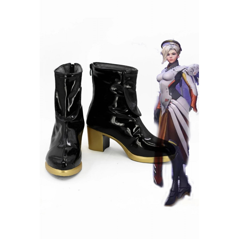 Overwatch OW Mercy PU Boots Cosplay Shoes ( free shipping ) - $59.99