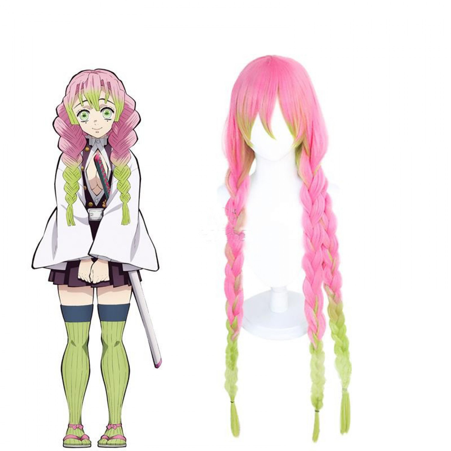 Demon Slayer Kanroji Mitsuri Cosplay Hair Wig ( free shipping ) - $29.99