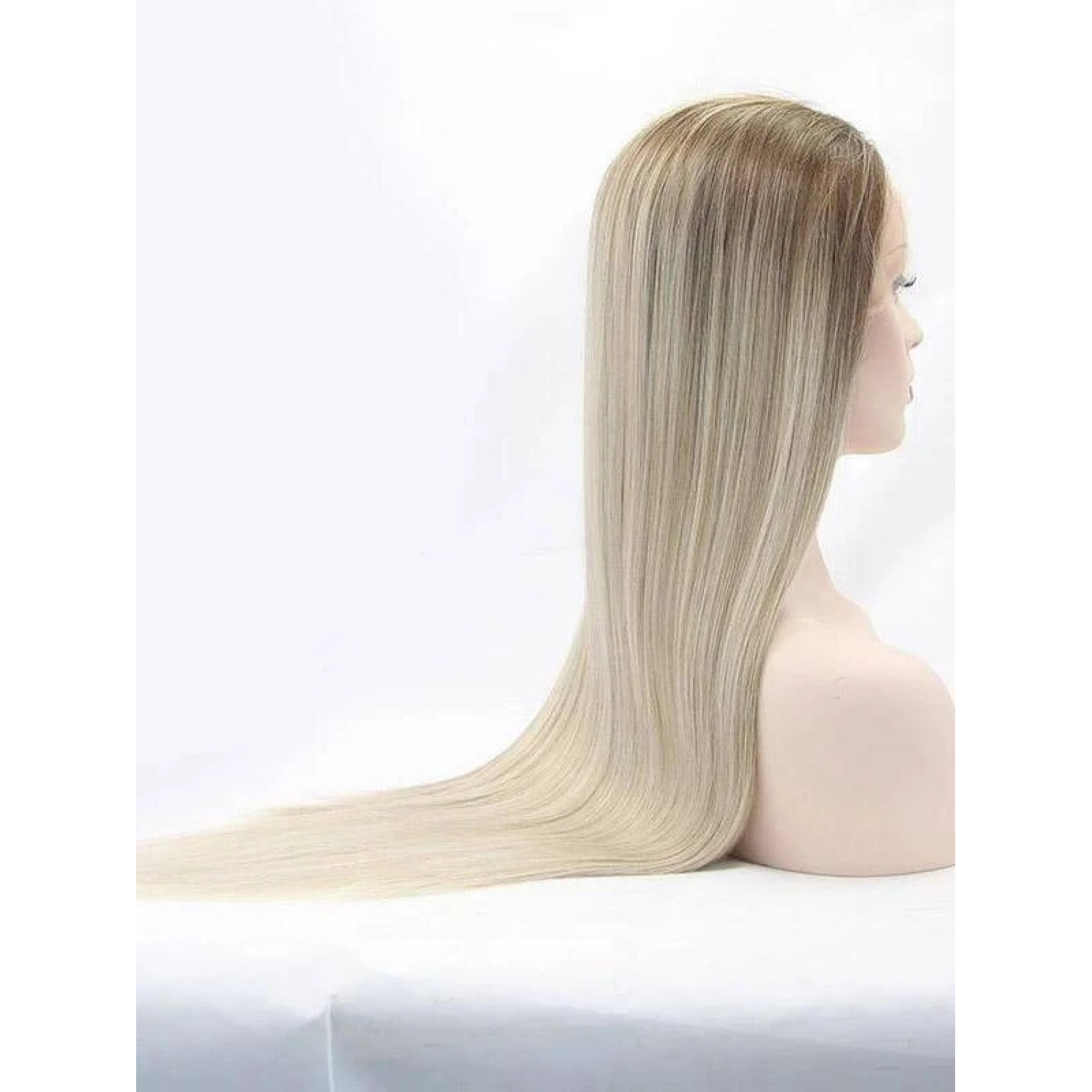 Long Straight Ombre Blonde Synthetic Lace Front Wigs 24 Inch Wig ( free ...