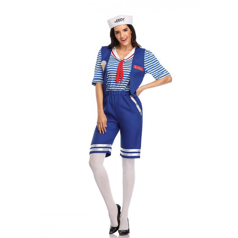 Stranger Things Sailor Navy Hellfire Club Robin Cosplay Costume ( free ...